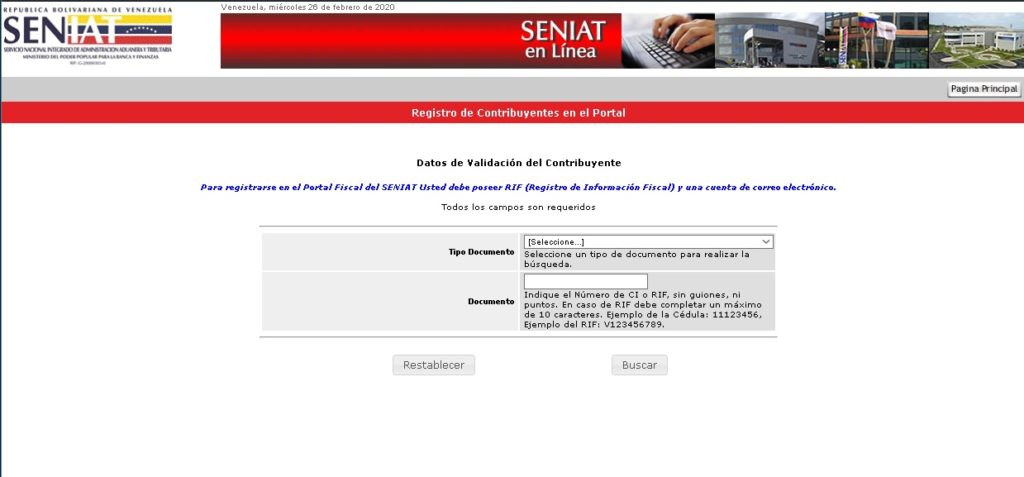 CONSULTA DE RIF EN EL PORTAL DEL SENIAT EN EL 2020